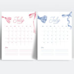 2025 Coquette Printable Calendar Bundle – DIYHomeprintables