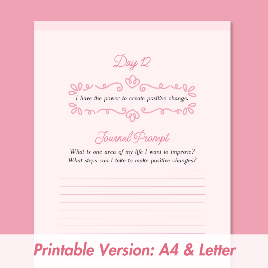 30-Day Daily Affirmations & Prompts Journal - DIYHomeprintables